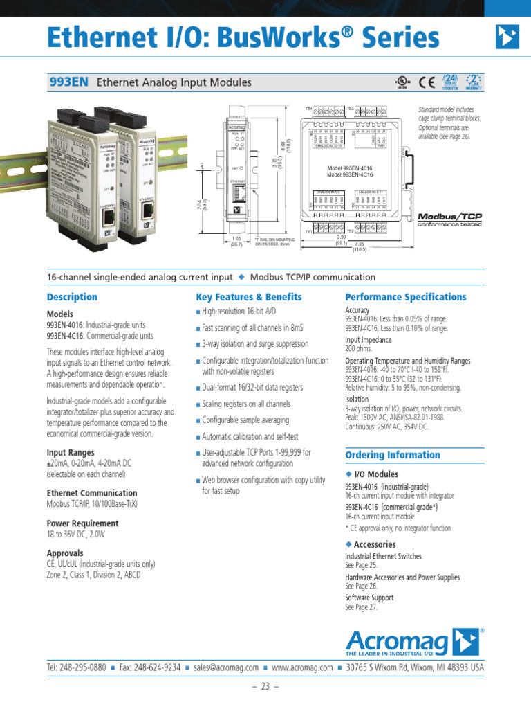 Analog Input Module - 16 Channel | PDF