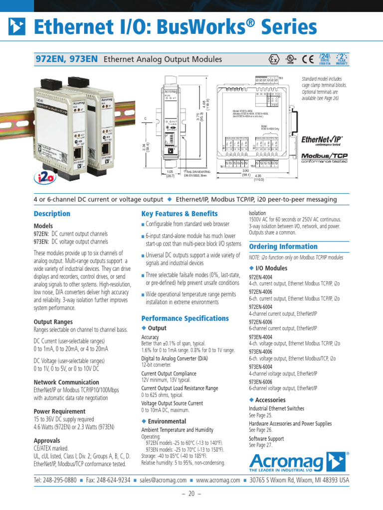 Analog Output Modules - 4 Channel | PDF