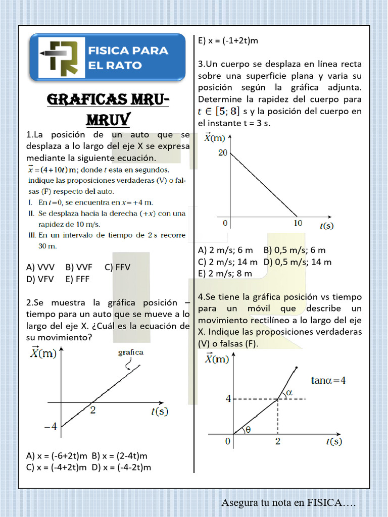Graficas MRU-MRUV | PDF