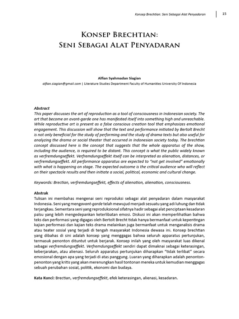 Mengenal Konsep Bertolt Brecht | PDF