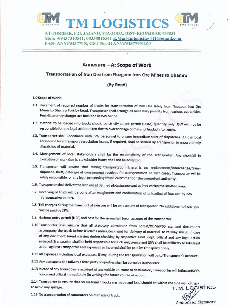 Annexure A TML | PDF