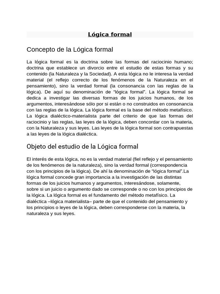Lógica Formal | PDF