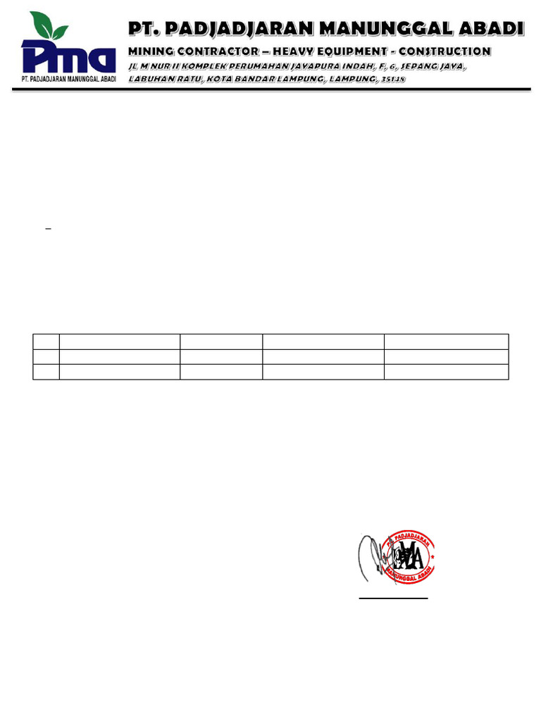 Mobilisasi Unit DT PMA-AOC | PDF