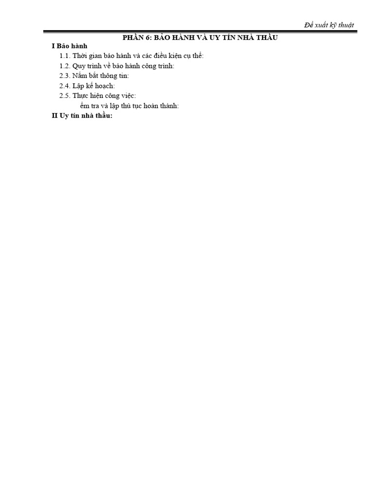 Phan5) Bao Hanh, Uy Tín Nhà Thầu (Final) | PDF