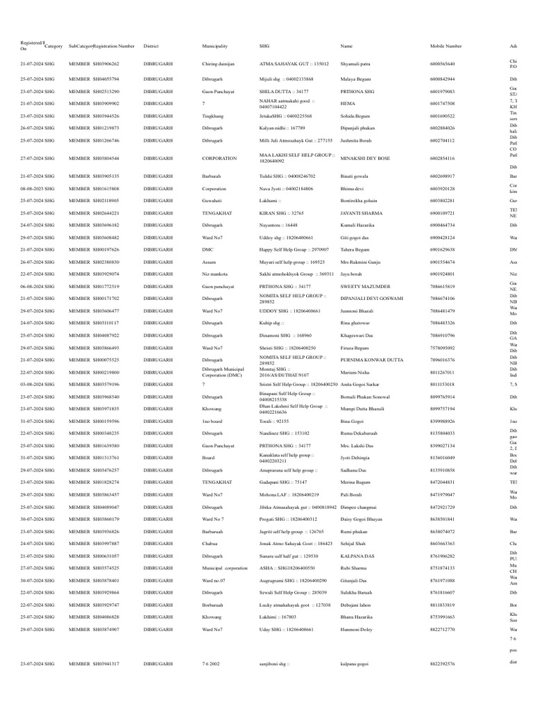 Aba Data SHG-Urban 1723962714 | PDF