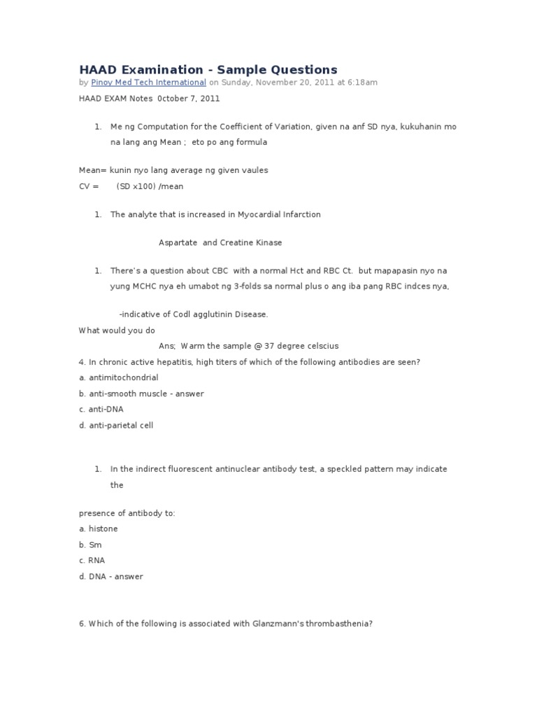 HAAD Examination Madz | PDF | Hepatitis B | Hepatitis