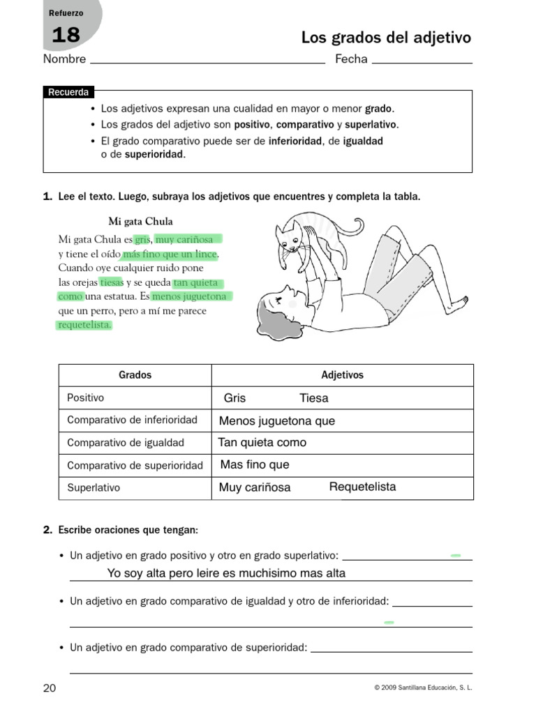 Ficha - El adjetivo 2 | PDF