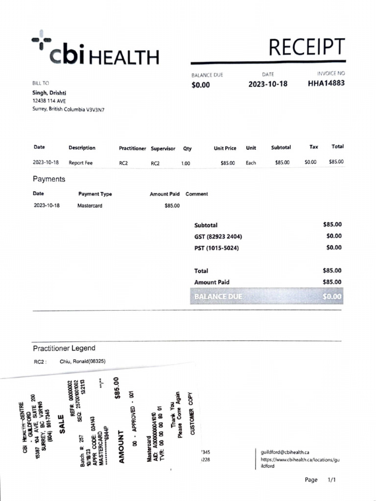 RFI Form and Receipt | PDF