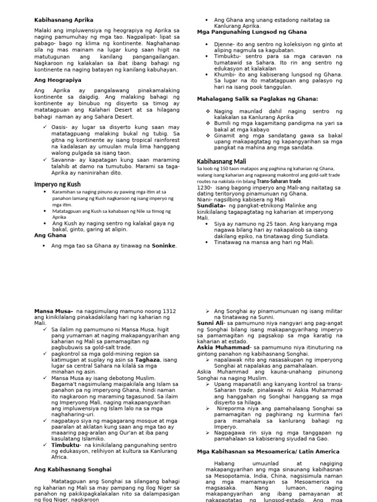 Kabihasnang Aprika | PDF