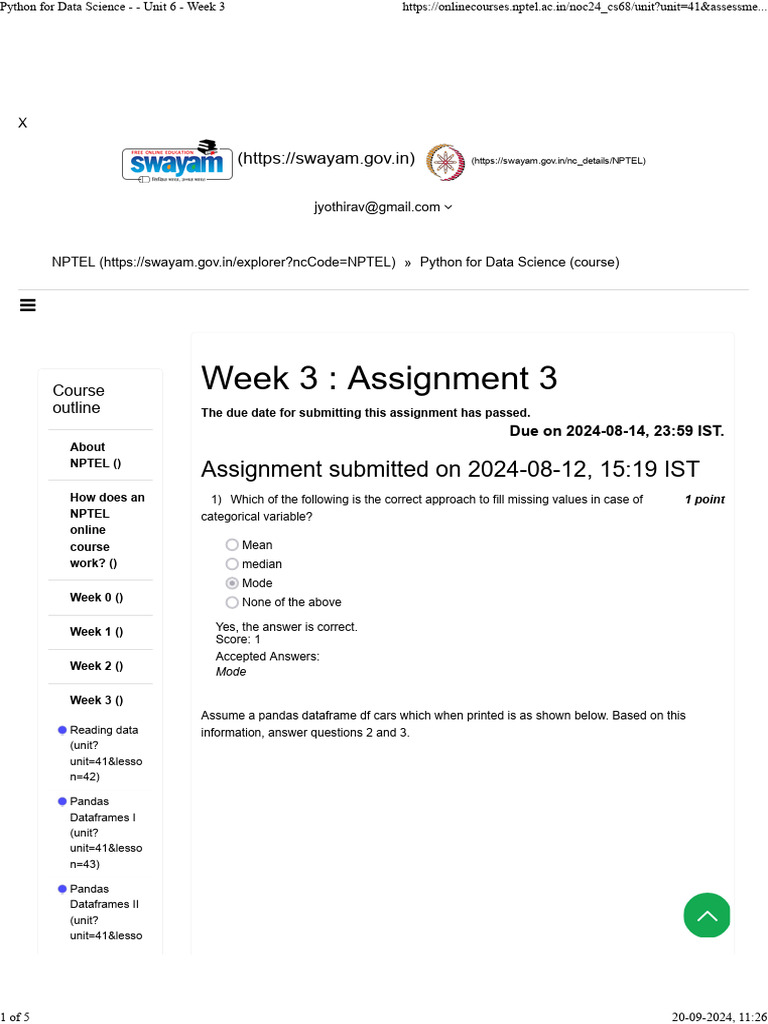 Python for Data Science - - Unit 6 - Week 3 | PDF Python for Data Science - - Unit 6 - Week 3 | PDF