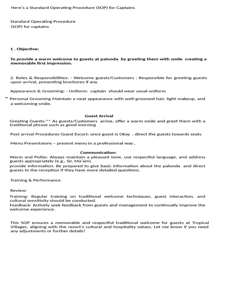 New Microsoft Word Document SOPs | PDF