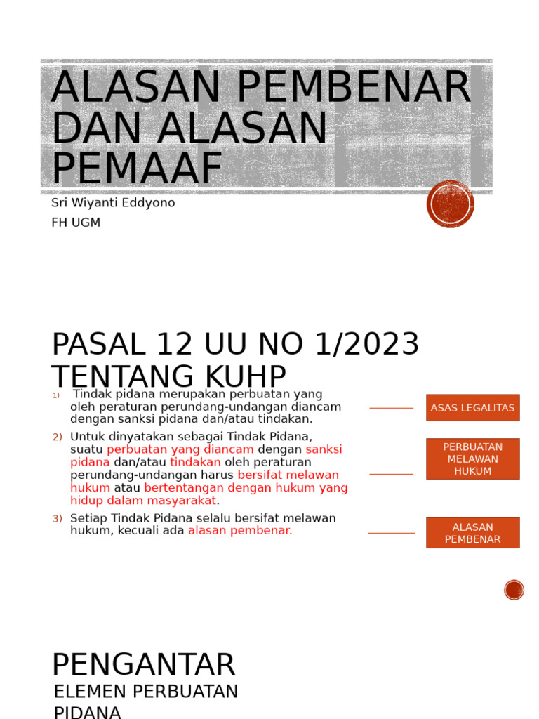 Alasan Pembenar Dan Pemaaf | PDF