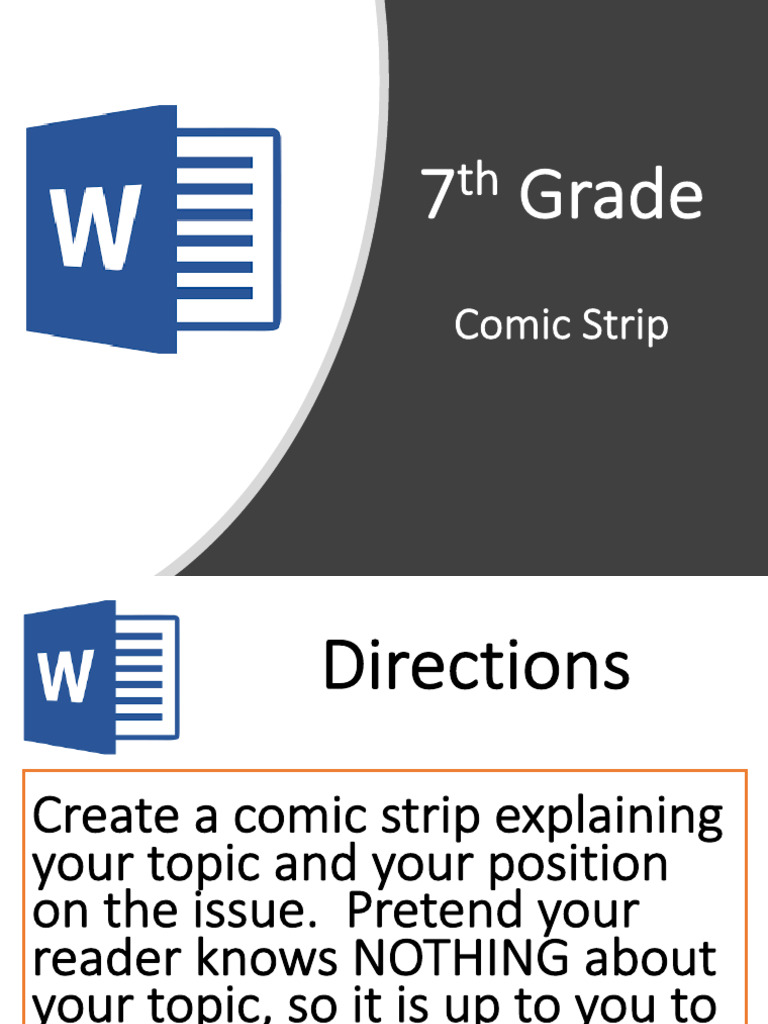 7th Grade MS Word Comic Strip | PDF | Software | Art