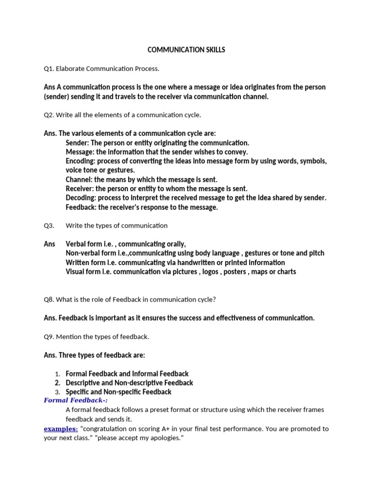 Communication Skills | PDF