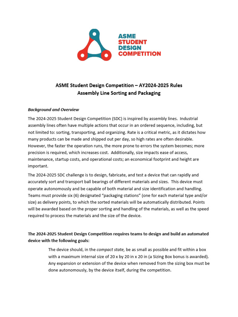 AY24-25 ASME SDC Rules - FINAL | PDF