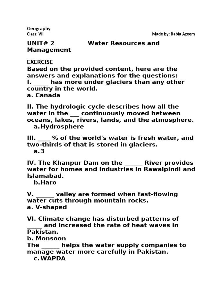 Og - Unit 2. Water Resources and Management | PDF