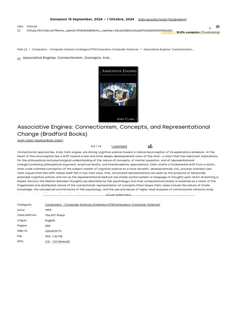 Associative Engines - Connectionism, Concepts, and Representational Change (Bradford Books ...