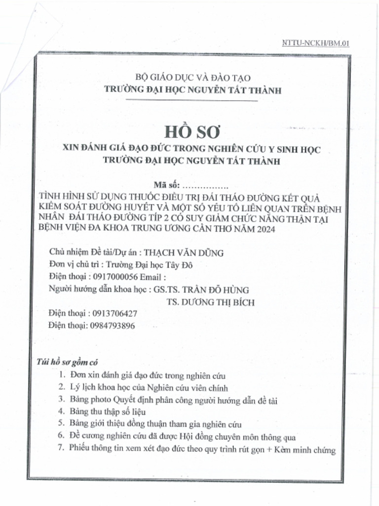 TH CH Văn Dũng - H Sơ Y Sinh | PDF