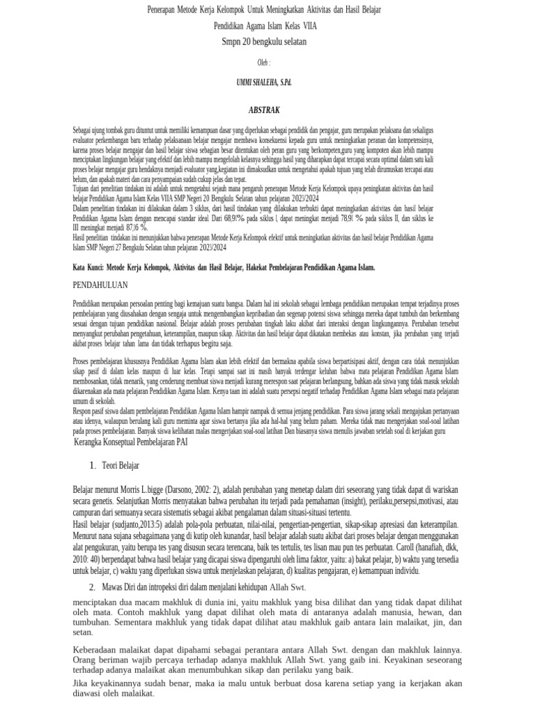 PTK Ummi Mawas Diri | PDF