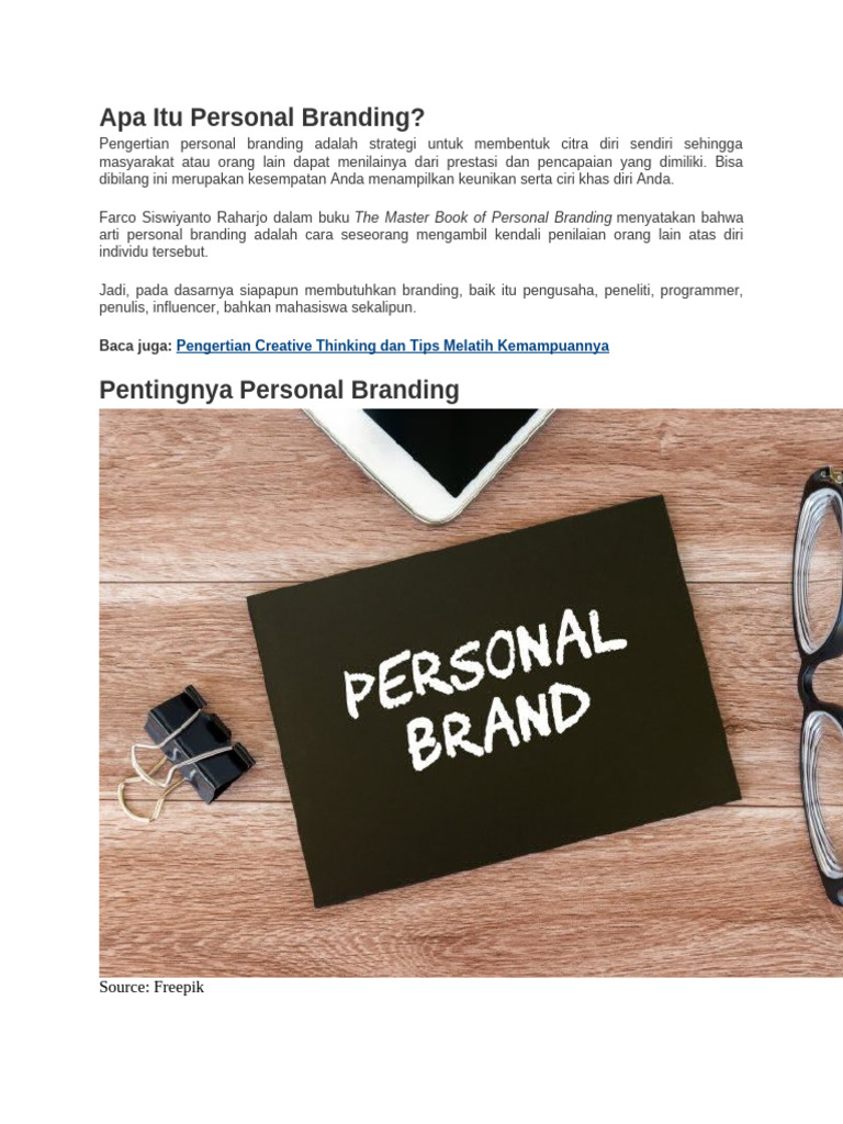 Apa Itu Personal Branding | PDF