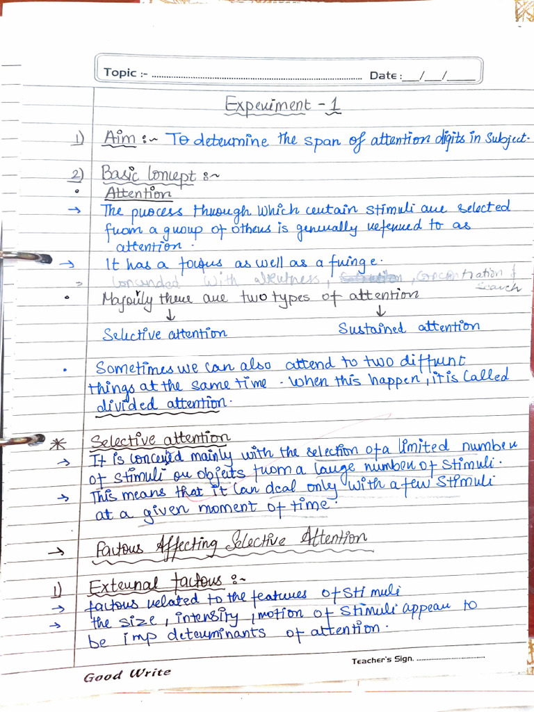 Experiment 1 Span of Attention | PDF