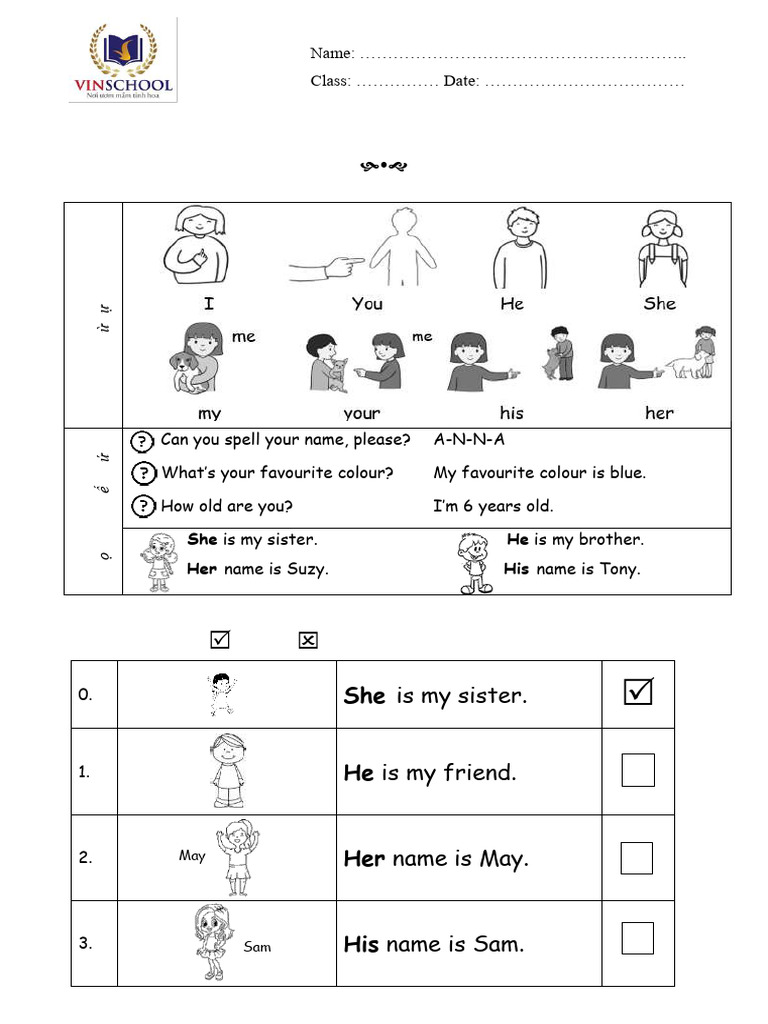 Unit 1. Welcome To School - 2: Worksheet | PDF