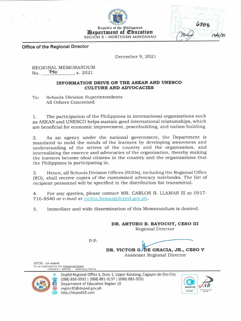 RM - 750 - Information Drive On The ASEAN and UNESCO Culture and ...