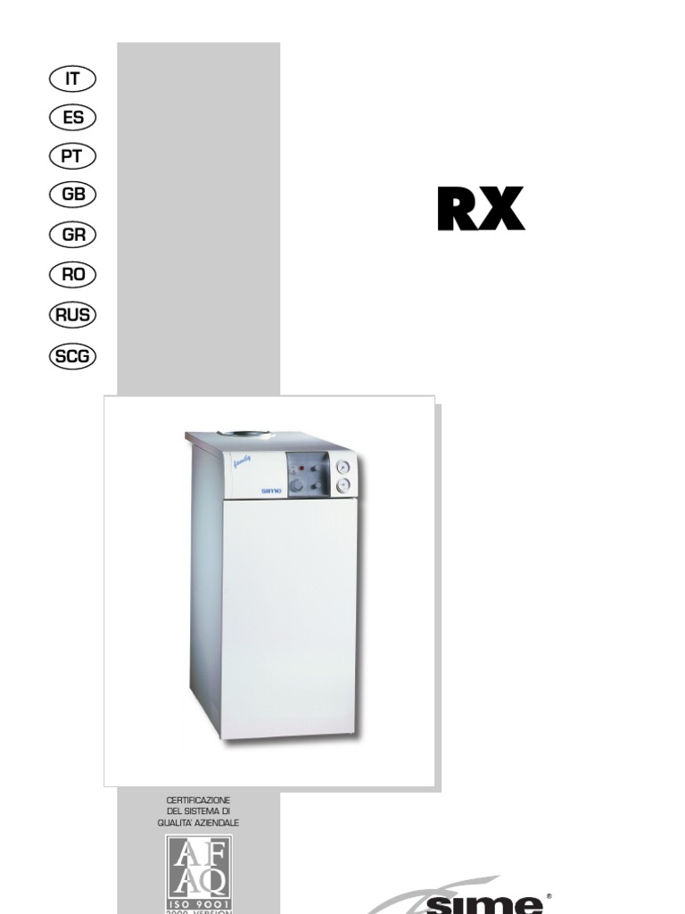 Sime RX Range Installation Manual | PDF | Boiler | Pipe (Fluid Conveyance)