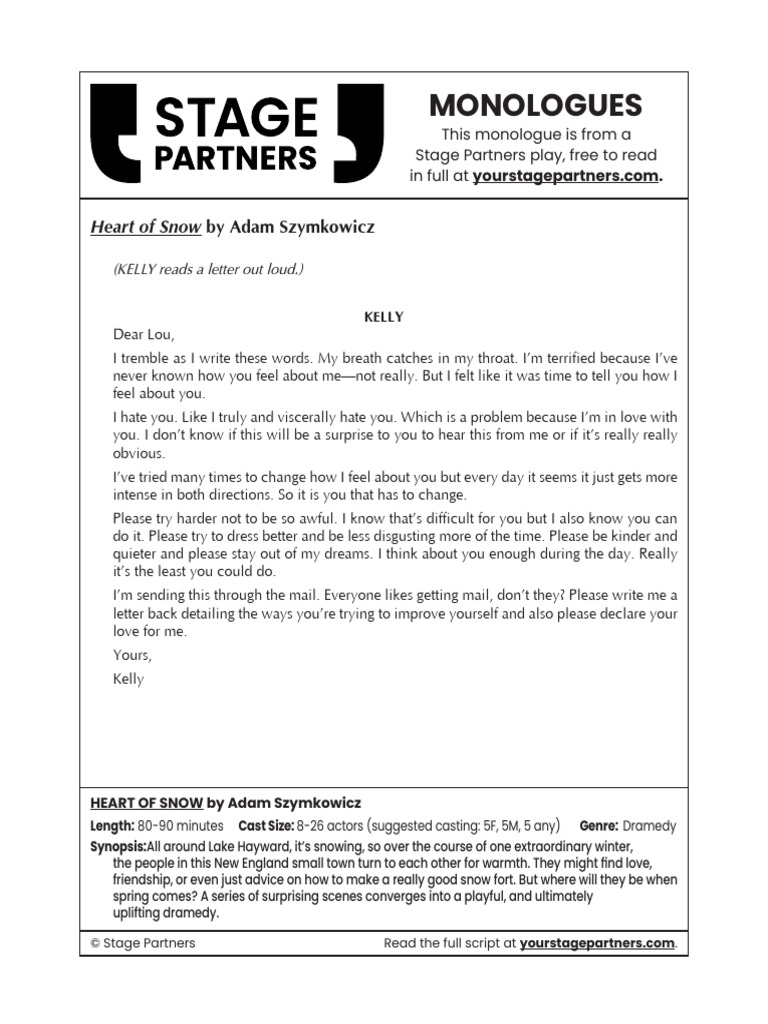 Kelly Heart of Snow Comedy | PDF