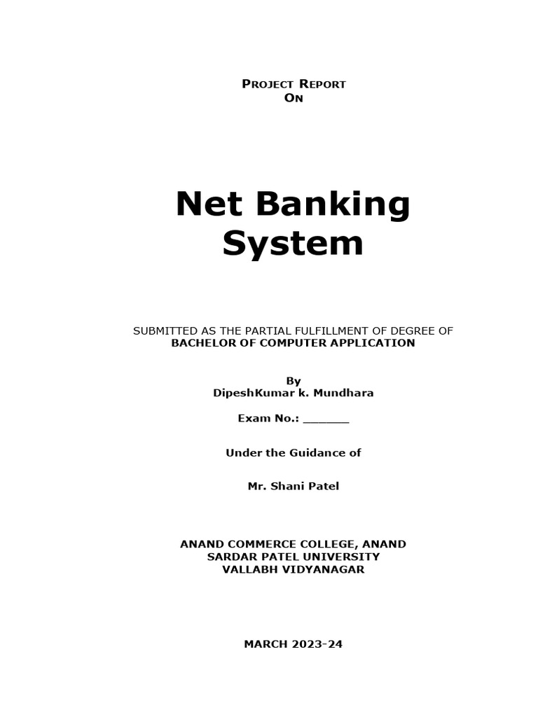 Net Banking System | PDF