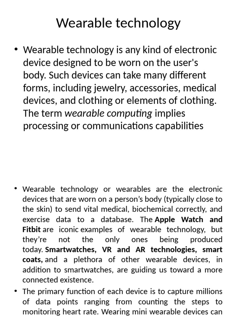 1 Wearable Technologies | PDF