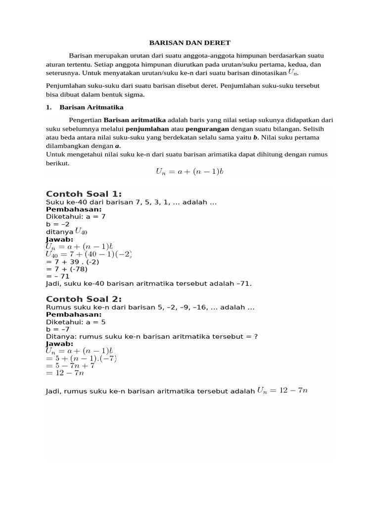 Barisan Aritmatika | PDF