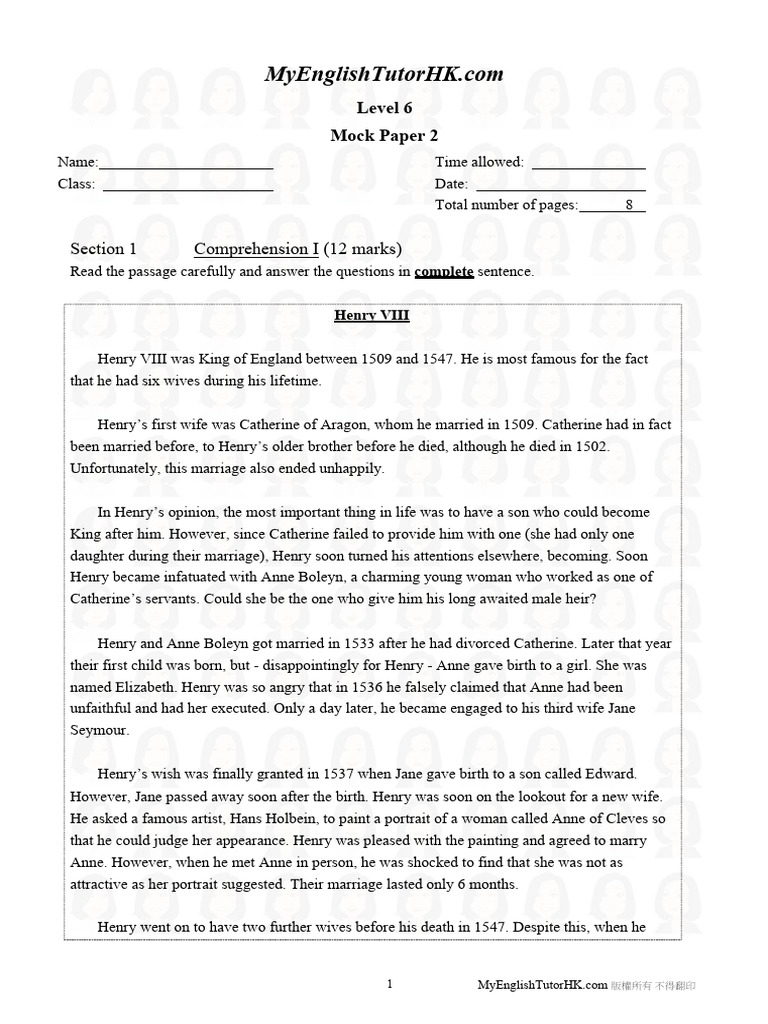Level 6 Mock Paper 2 81334497 1 | PDF