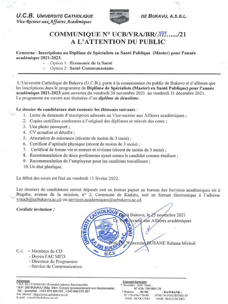 Inscriptions ERSP 2021 2023 | PDF