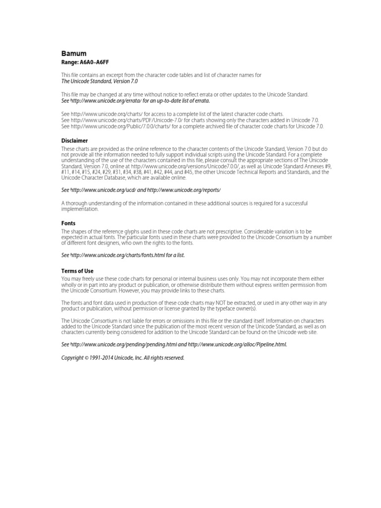 Ecriture Bamoun Unicode | PDF