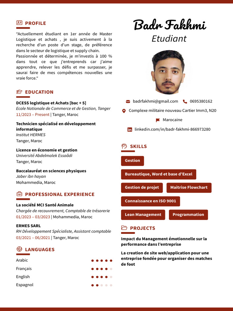 Badr-Fakhmi-Cv 2024 | PDF