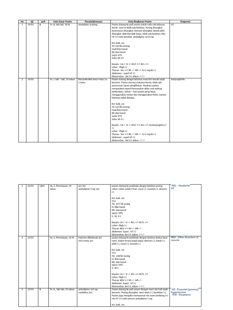 Borang Puskesmas | PDF