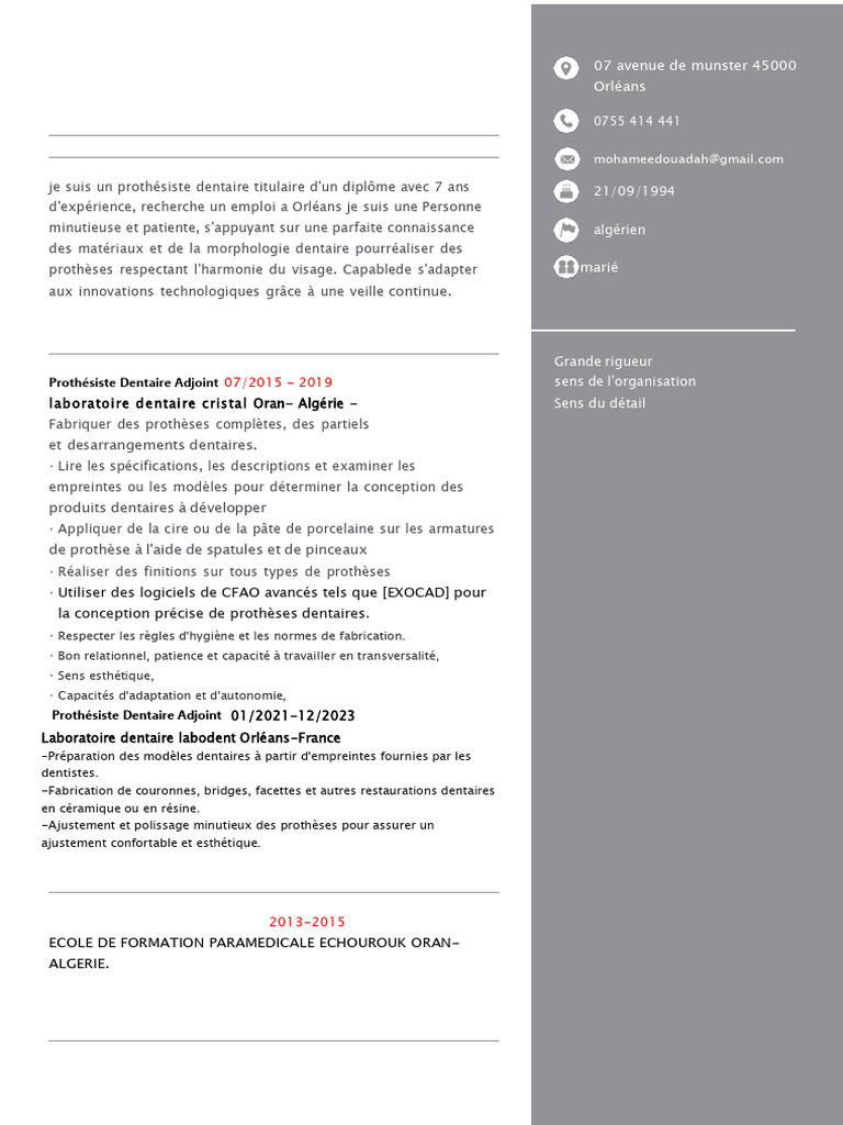 Cv Mohamed Ouadah 22 | PDF
