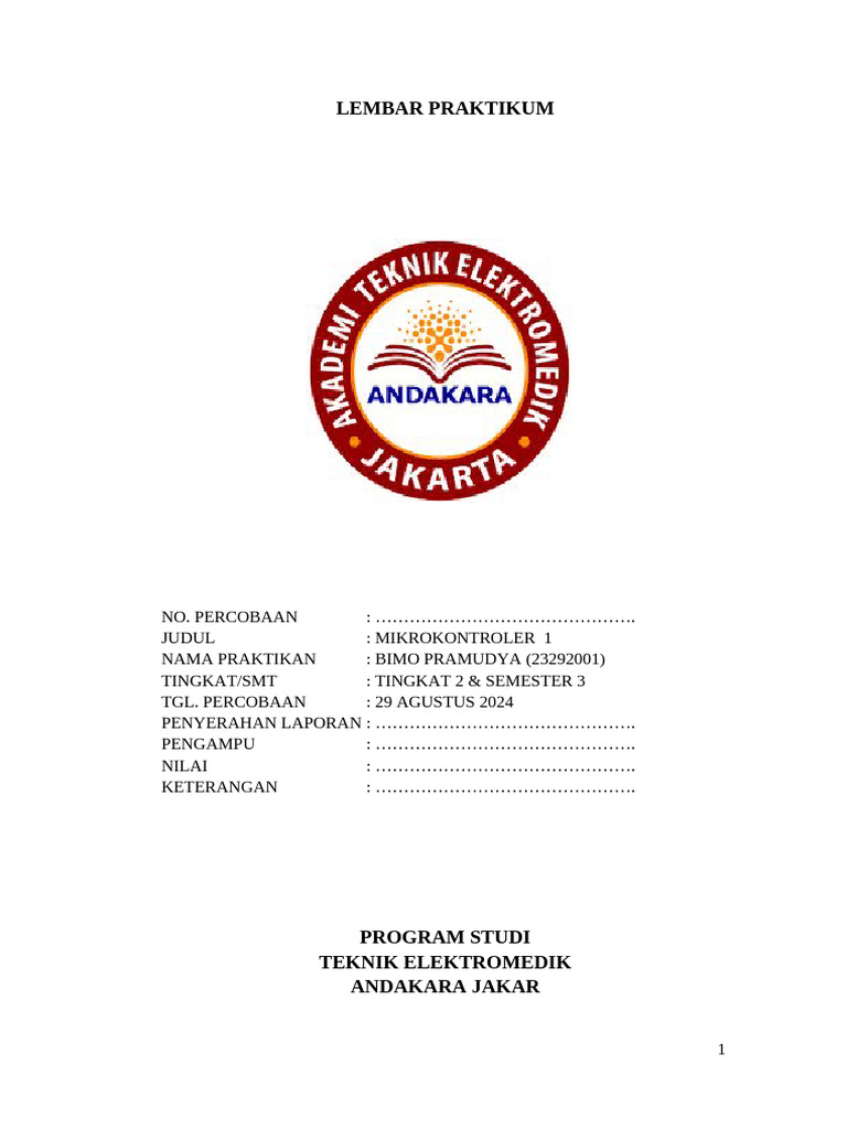 JobSheet Mikrokontroler 4 - Bimo Pramudya | PDF