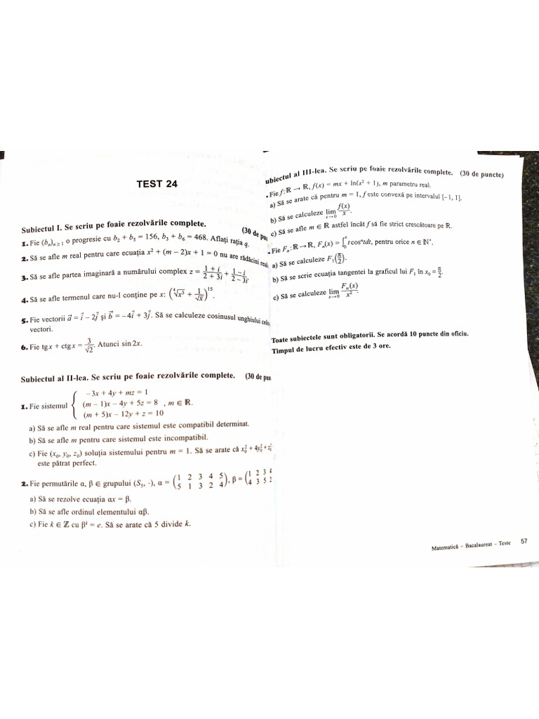 Test 24 Matematica | PDF