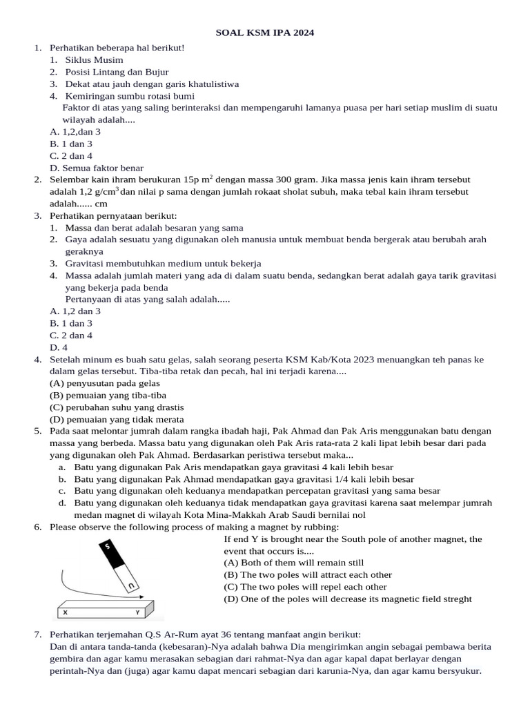 Soal KSM Ipa Uji Coba 24 | PDF