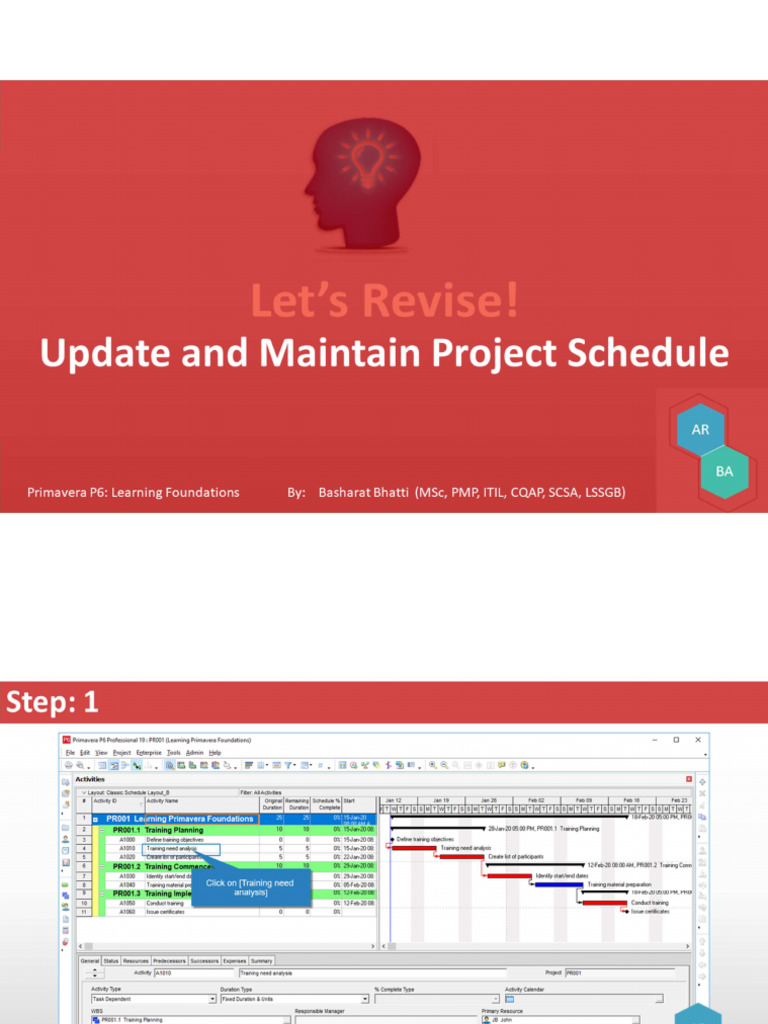 Section6-Revision-Update and Maintain Project Schedule | PDF