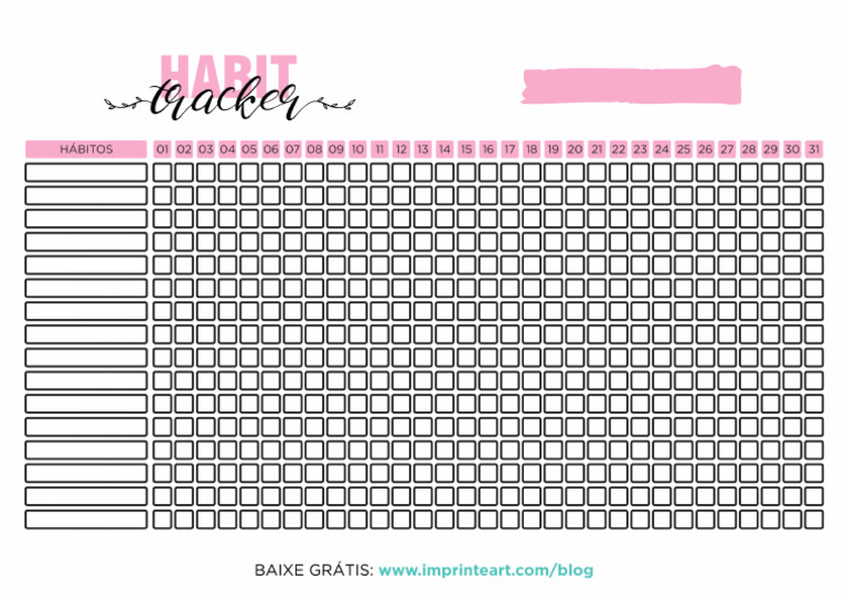 Habit Tracker - Planner Rosa | PDF