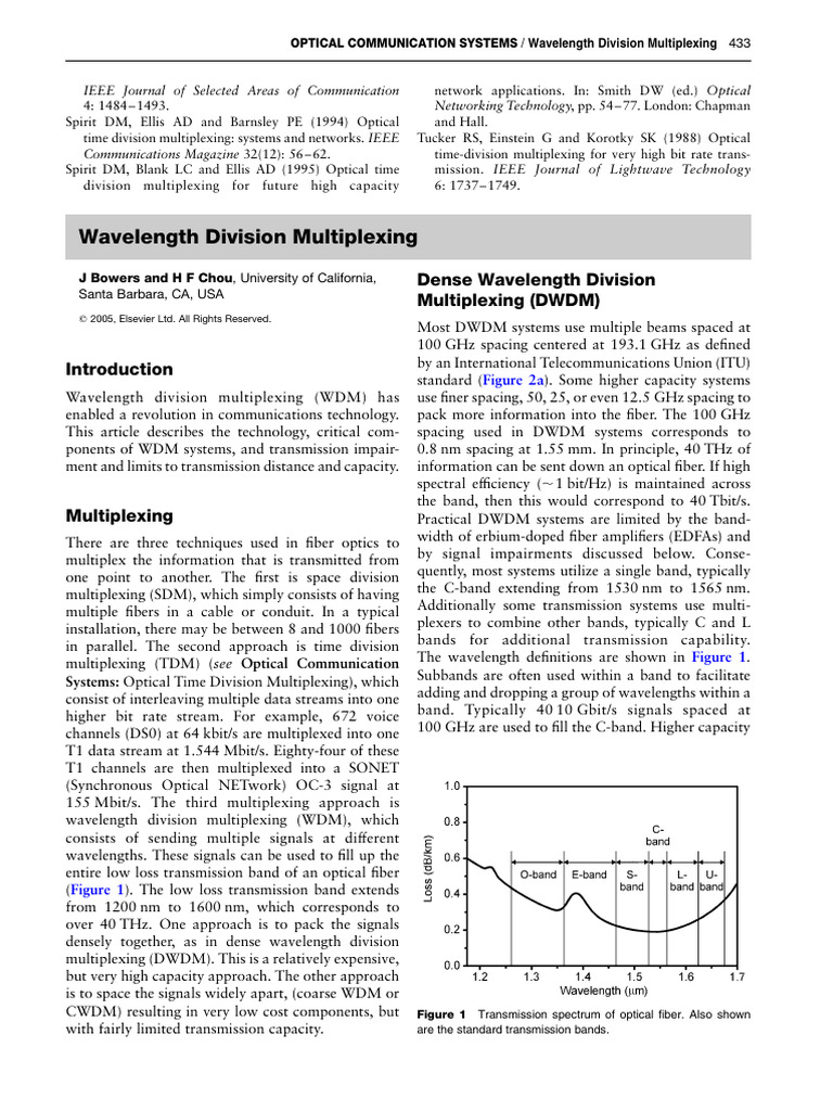 Wavelength Division Multiplexing | PDF