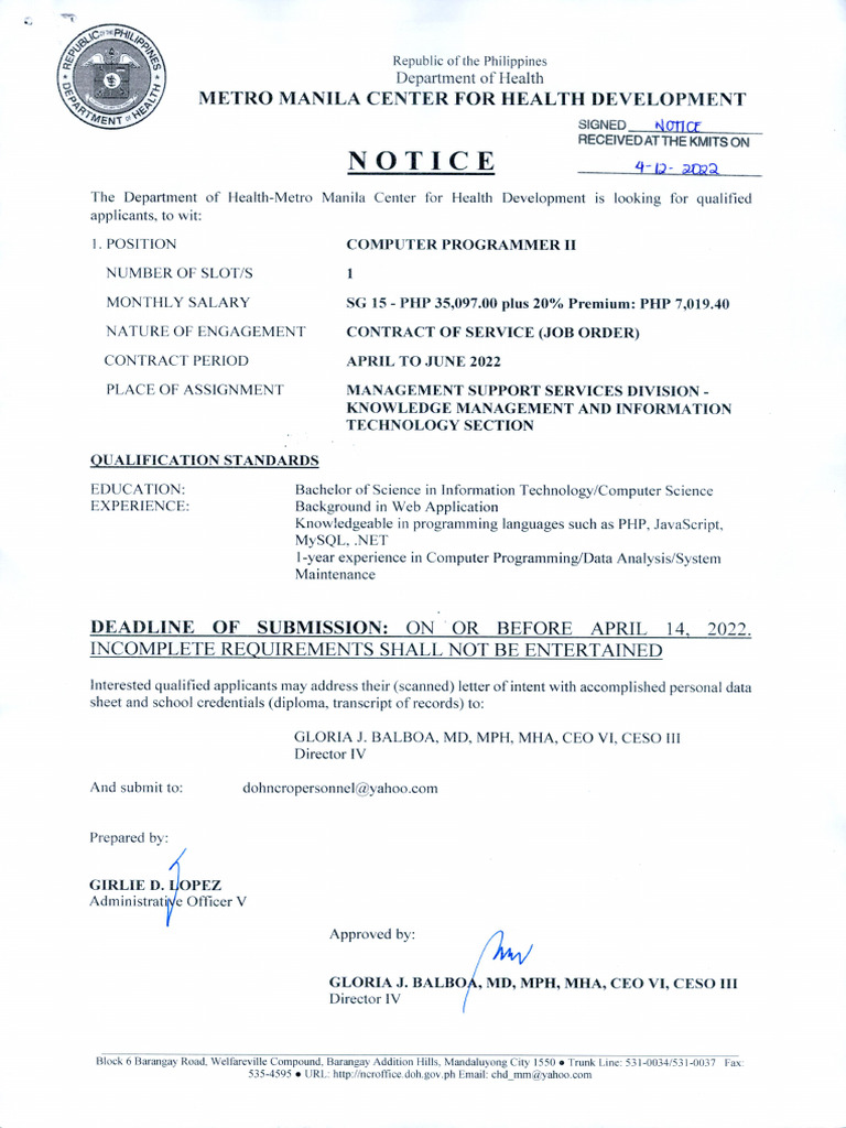 Computer Programmer Ii (Slots 1) | PDF | Computing | Computer Science