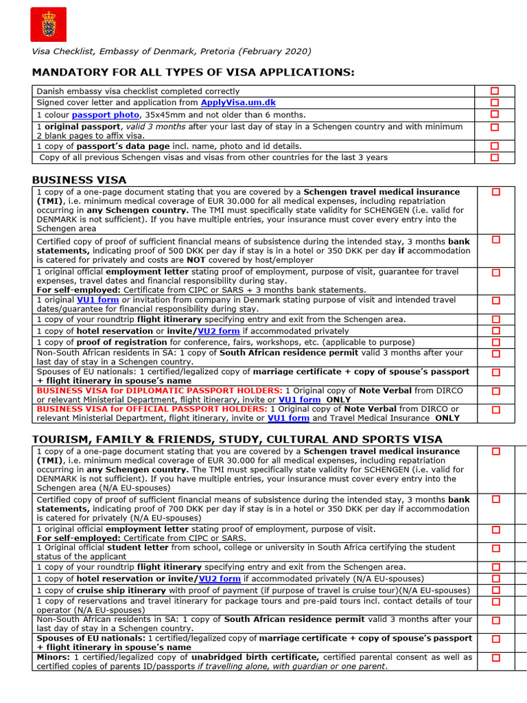 Visa Checklist en | PDF