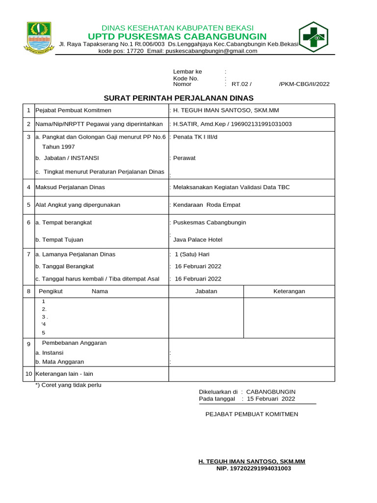 Bagi Format SPPD 2022 | PDF