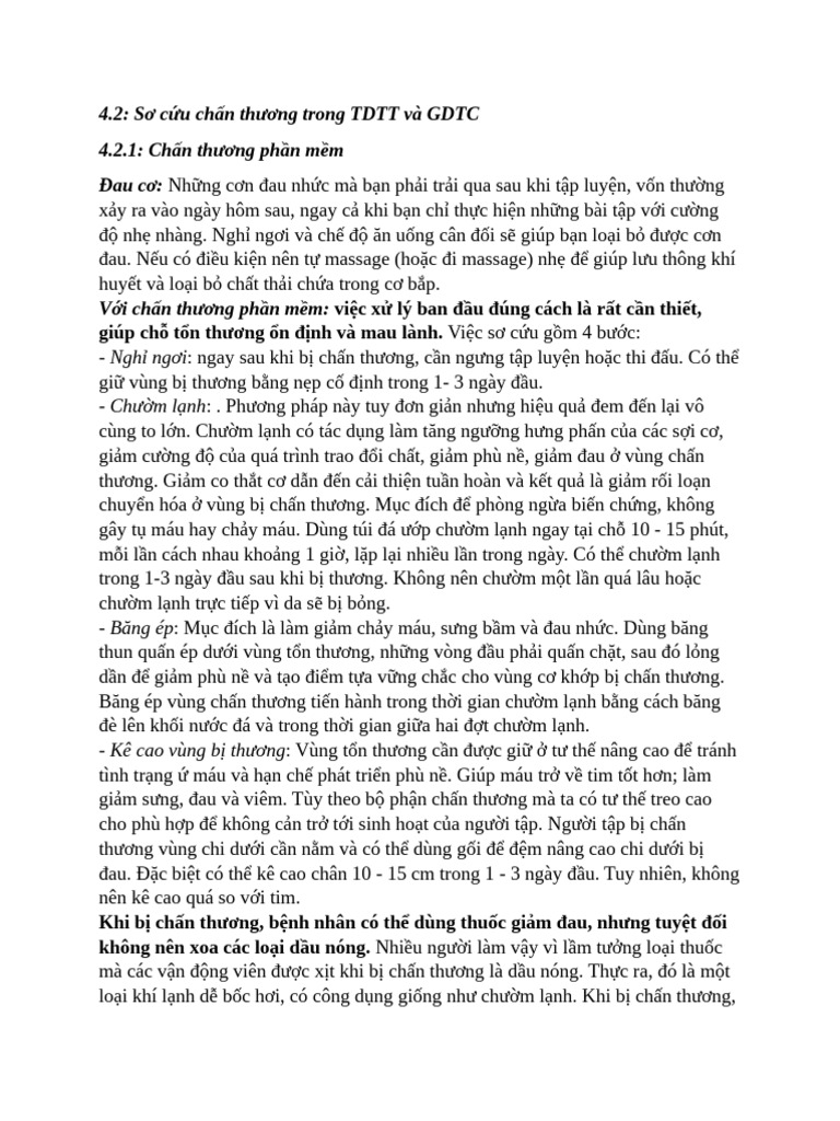 Sơ Cứu Chấn Thương Trong TDTT Và GDTC | PDF