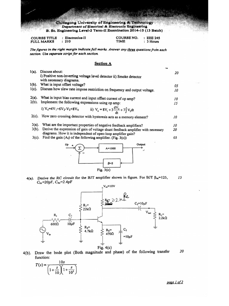 Electronics Question | PDF