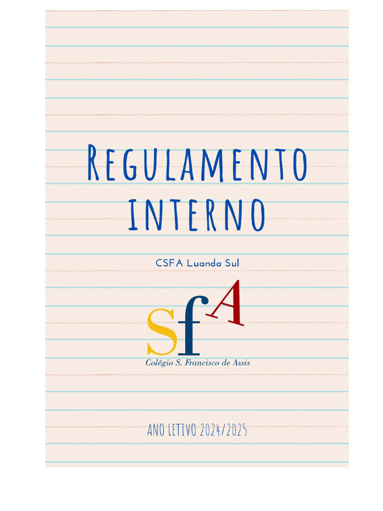 CSFA Luanda Sul - Regulamento Interno 2024 - 25 | PDF